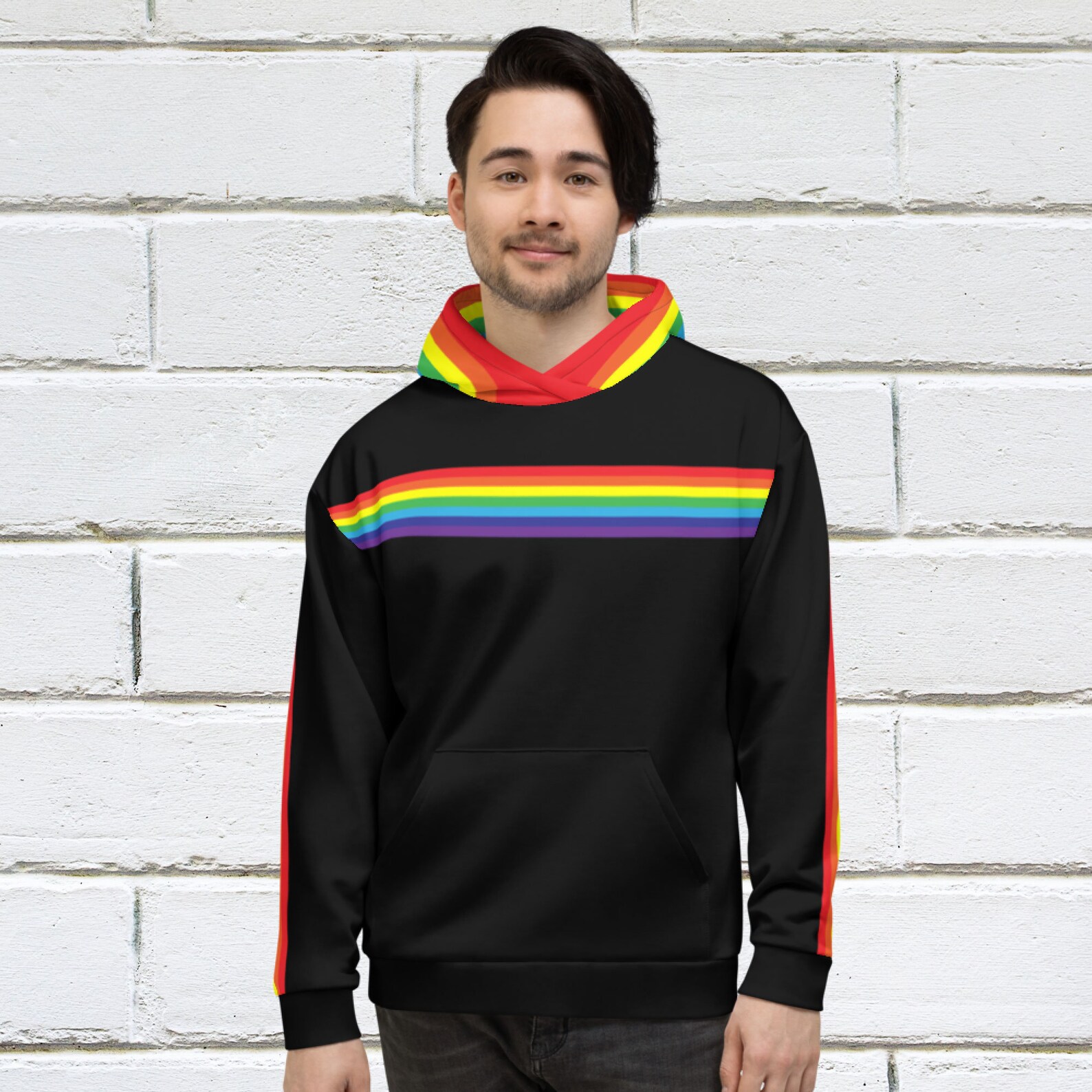 Rainbow Hoodie, Rainbow Pride Pullover Hoodie, Gay Pride Hoodie ...