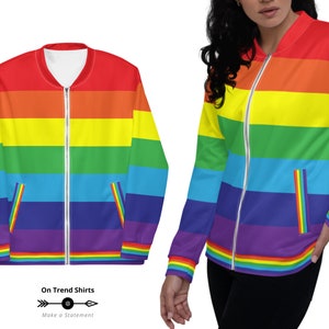 Rainbow Flag Jacket, Gay Pride Jacket, Lightweight Bomber Jacket ...