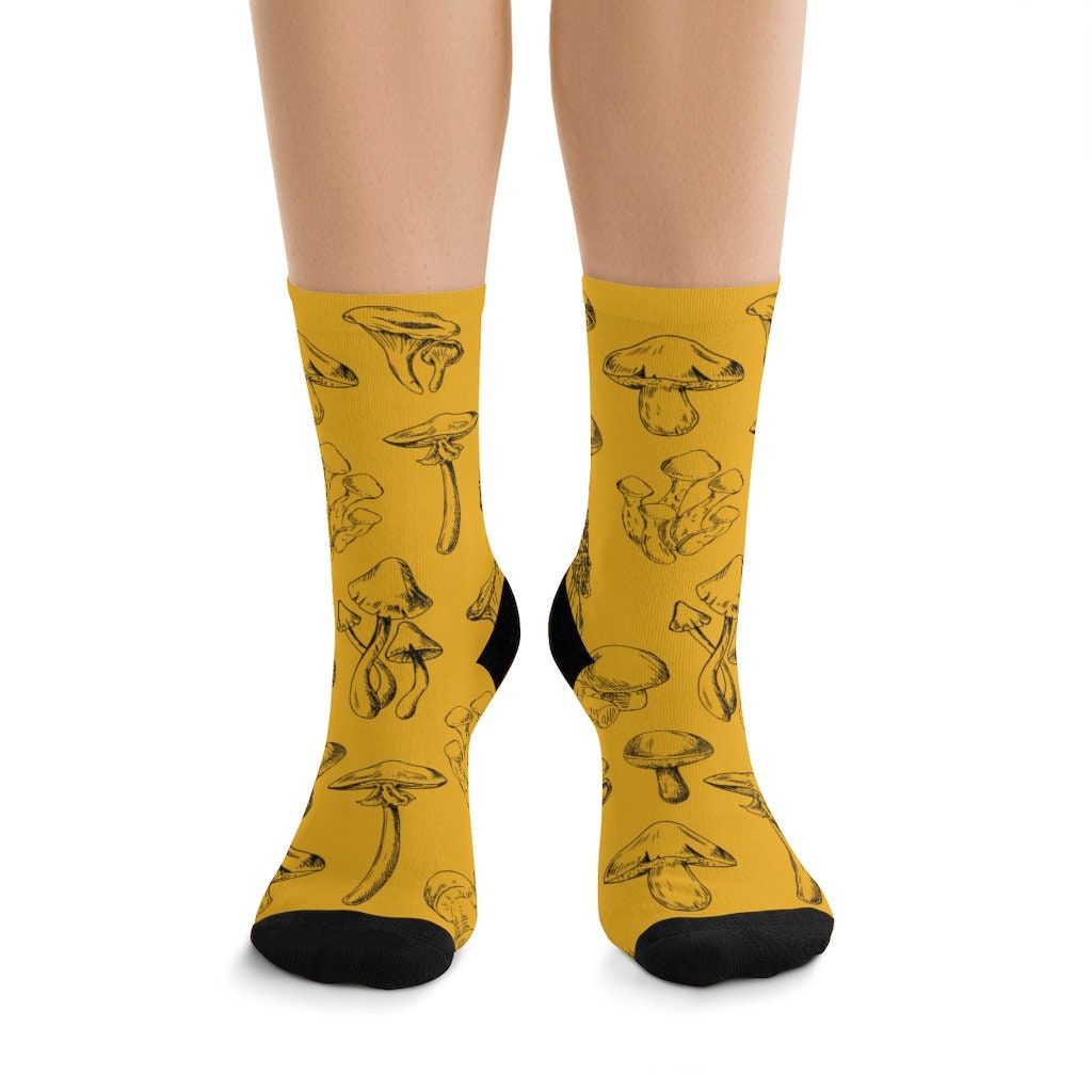 Vintage Mushroom Socks, Mushroom Illustration Socks, Cute Fungi Socks ...