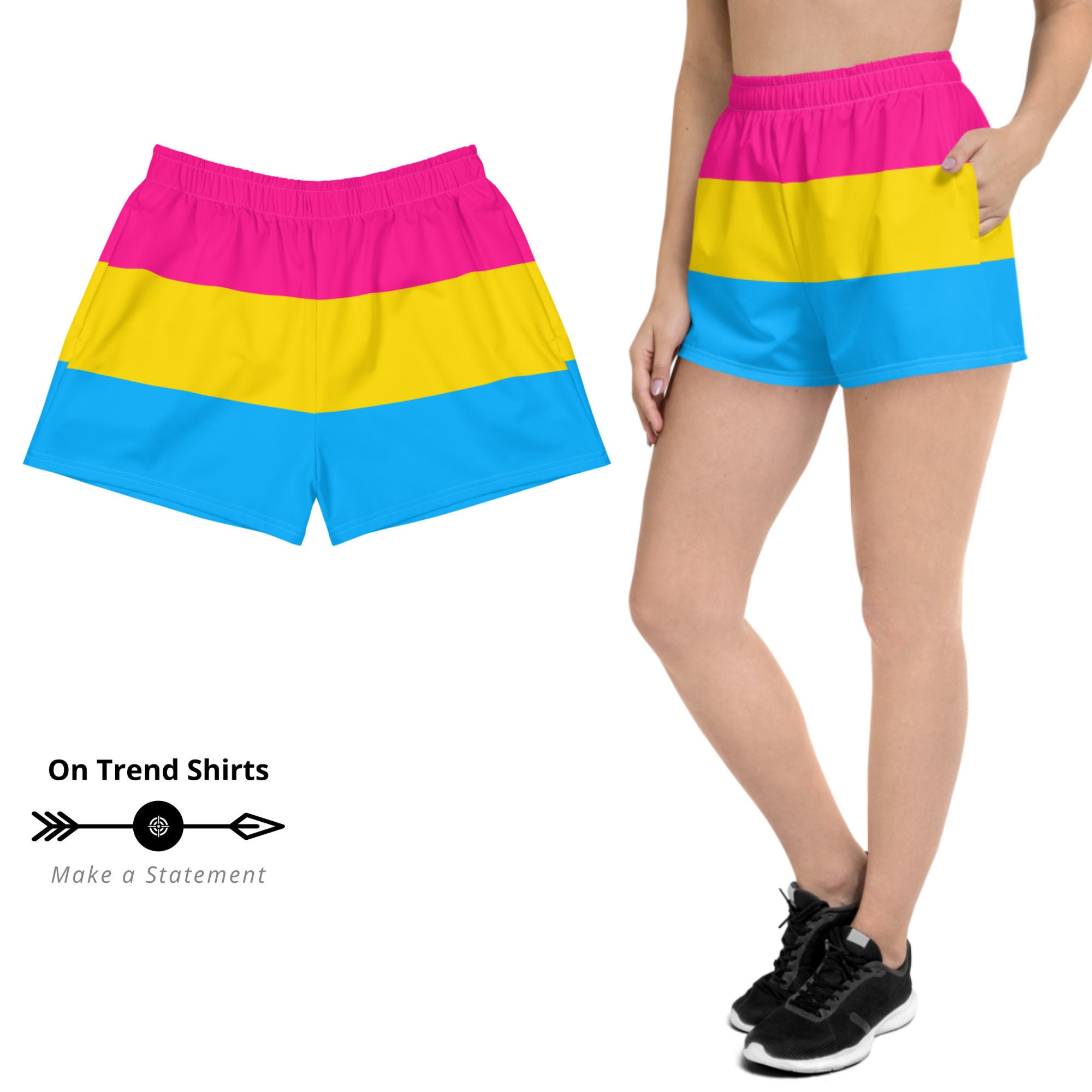 Pansexual Pride Shorts for Women Pan Flag Athletic Shorts | Etsy