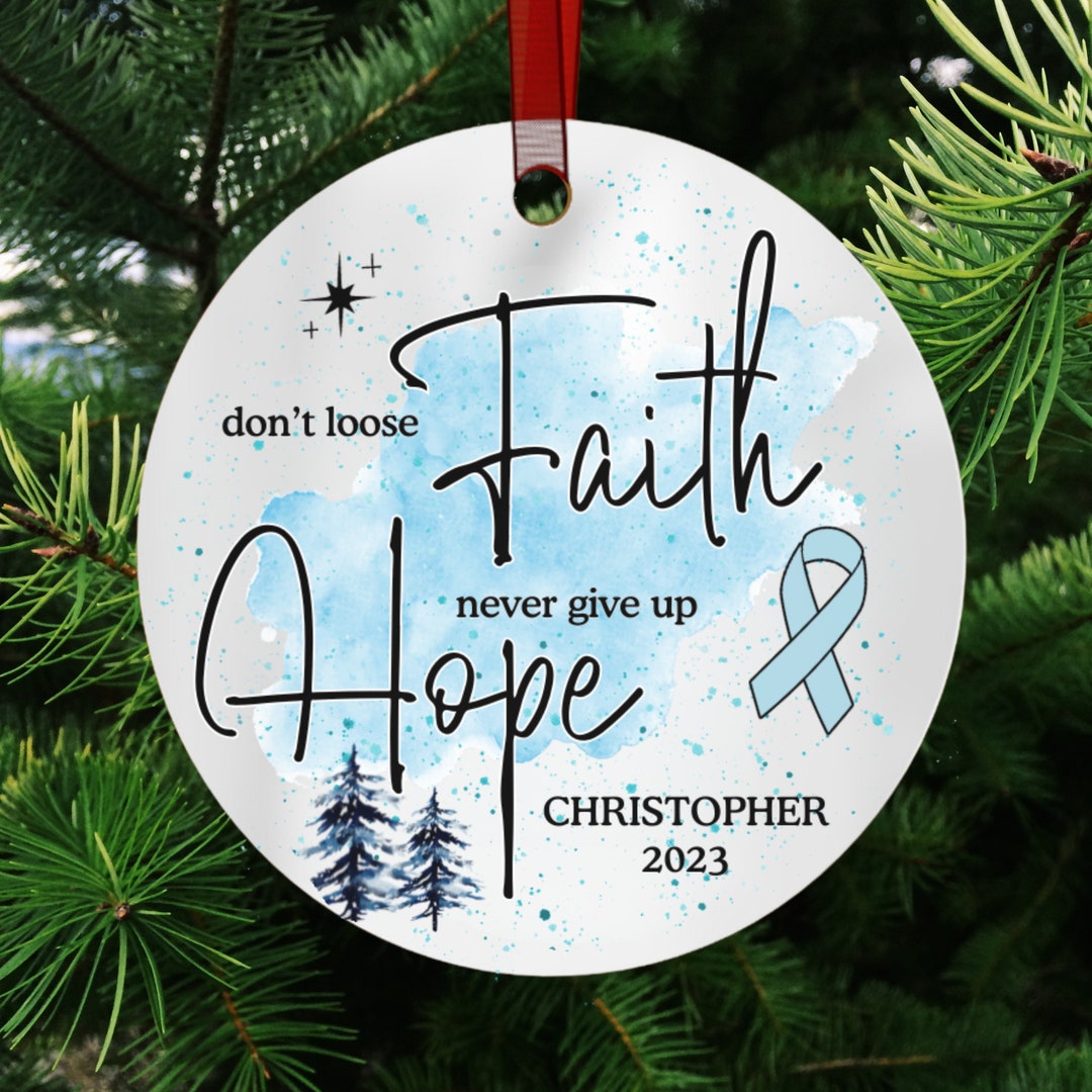 Custom Prostate Cancer Ornament, Cancer Support Gifts, Faith Hope ...