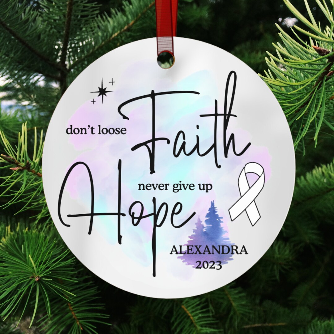 Custom Lung Cancer Ornament, Lung Cancer Support Gifts, Faith Hope ...