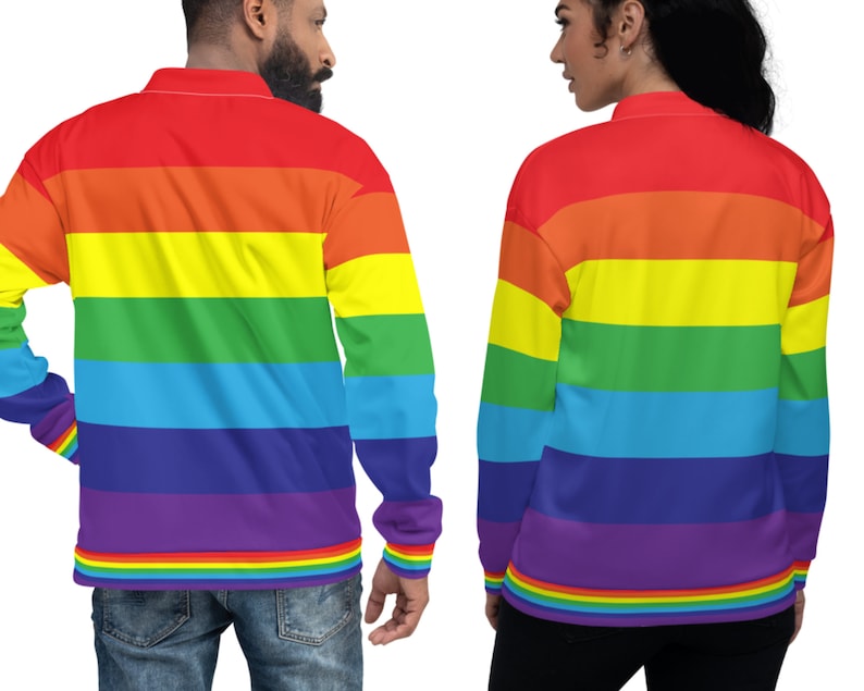 Rainbow Flag Jacket, Gay Pride Jacket, Lightweight Bomber Jacket ...