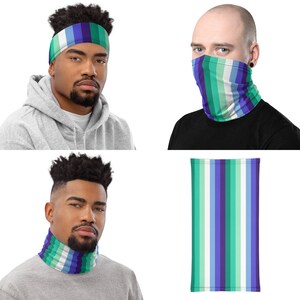 Gay Male Pride Tube Scarf, MLM Pride Scarf, Blue Gay Flag Neck Gaiter ...