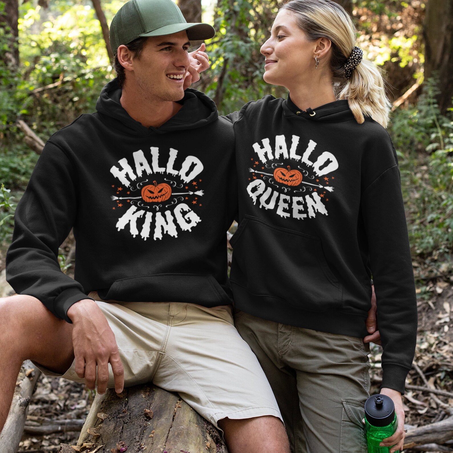Matching Halloween Couple Hoodies Halloqueen Halloking - Etsy