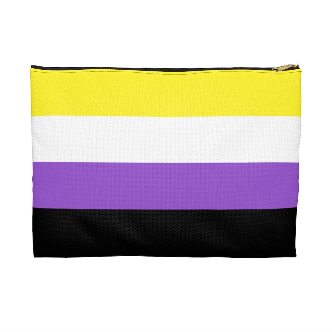 Nonbinary Flag Zipper Pouch Non Binary Flag Makeup Bag - Etsy