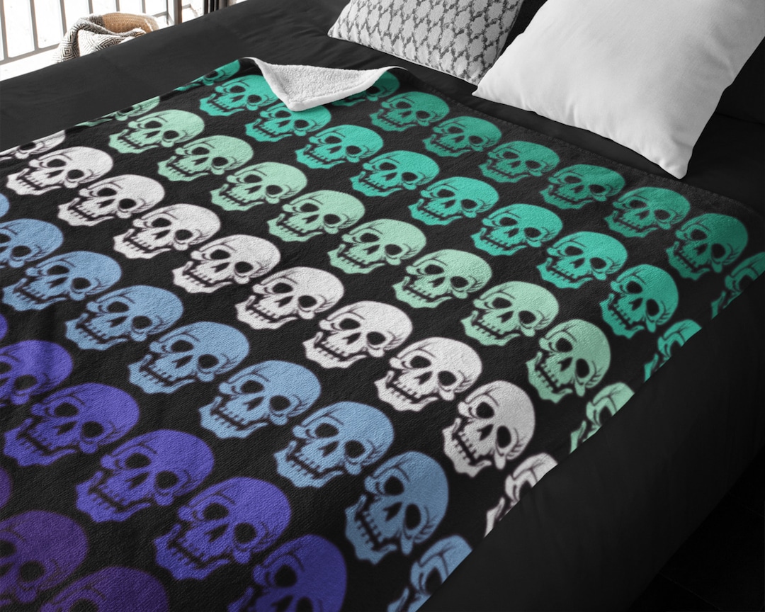 Gothic Skulls MLM Flag Blanket, Gay Male Pride Blanket, MLM Pride Flag ...