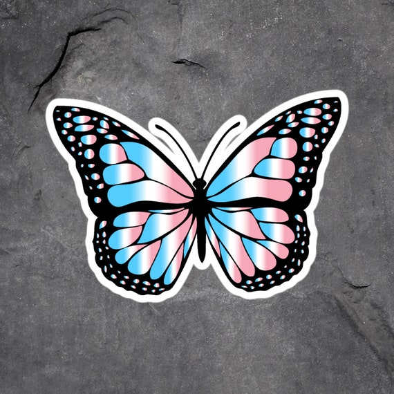 Transgender Butterfly Sticker Trans Pride Monarch Butterfly | Etsy