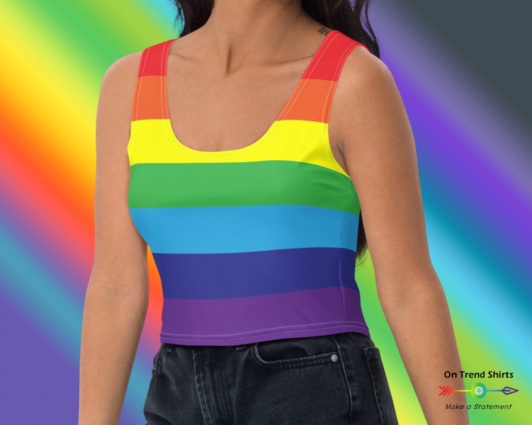 Rainbow Crop Top, Cropped Gay Pride Tank Top, LGBT Crop Top, Queer ...
