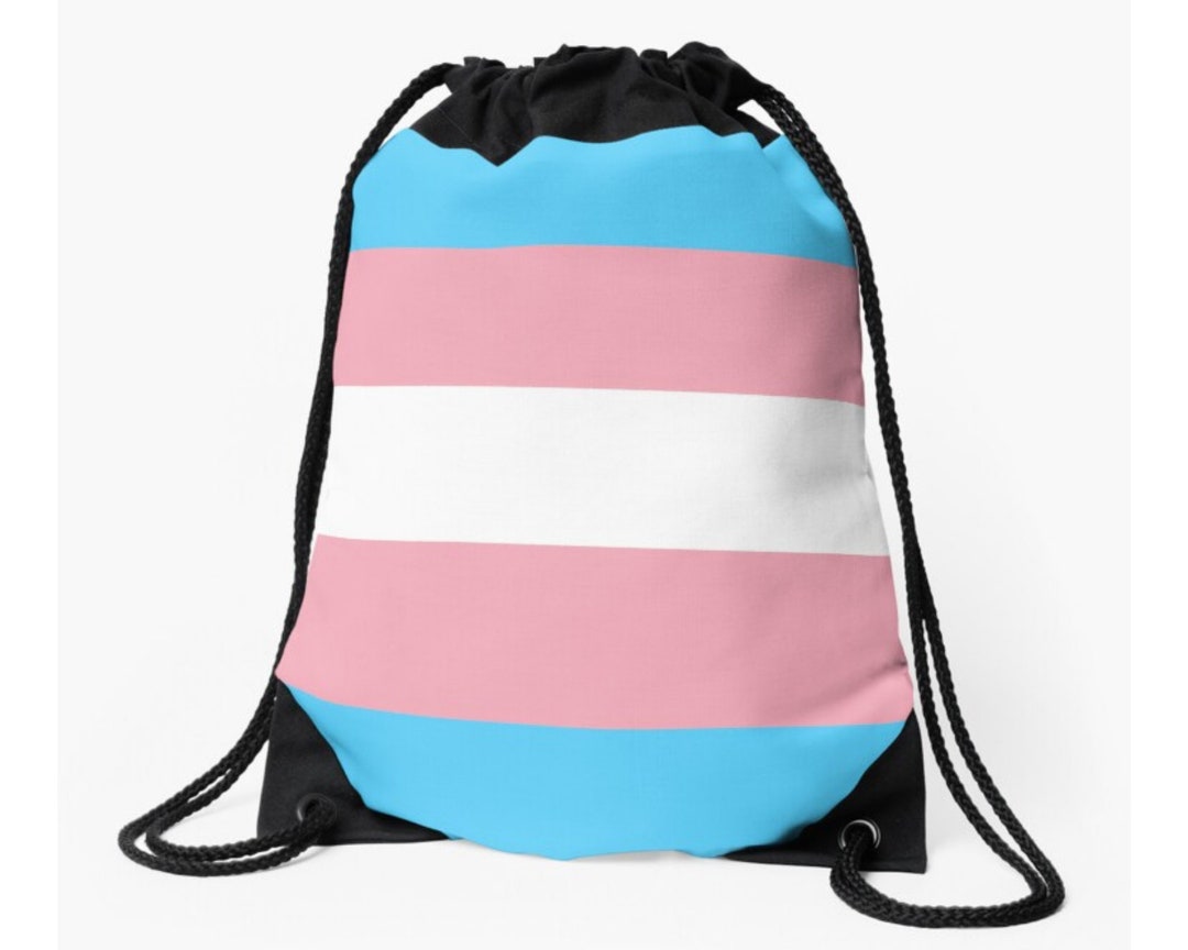 Trans Pride Flag Drawstring Bag, Transgender Pride Backpack, LGBT Pride ...