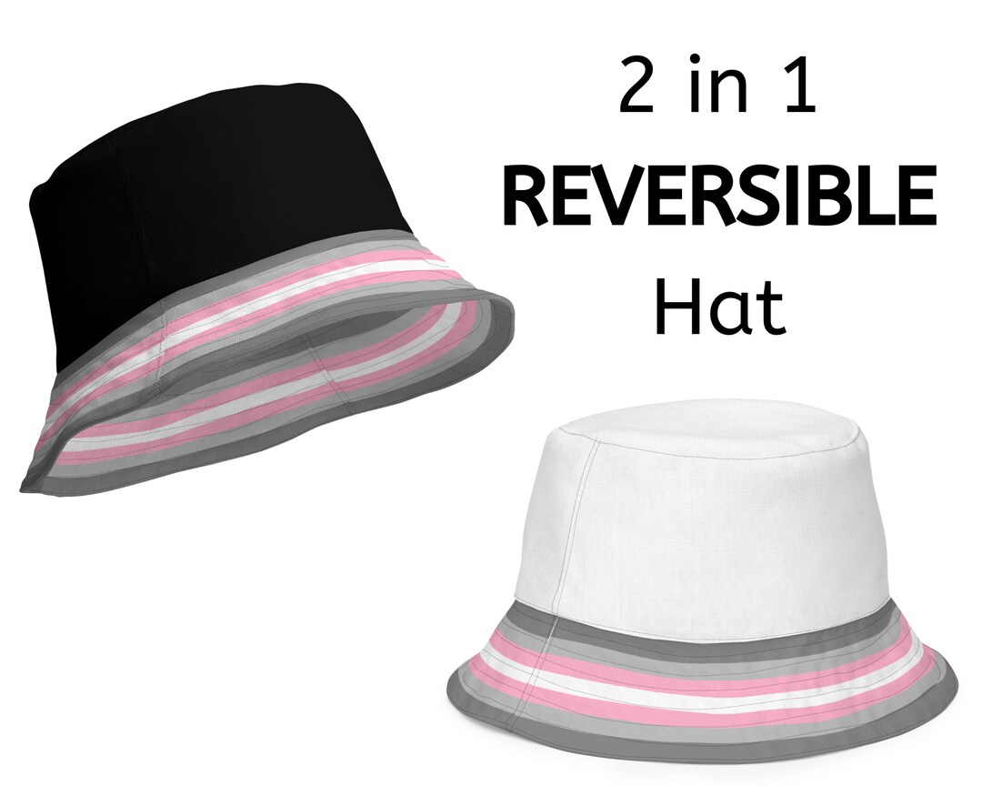 2 in 1 Reversible Demigirl Pride Bucket Hat, Demigirl Flag Hat, LGBTQIA ...
