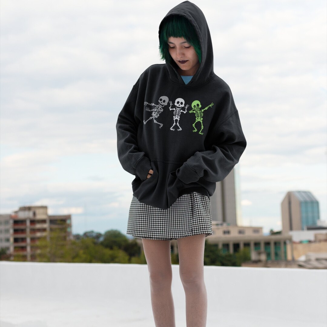 Agender Skeleton Hoodie, Agender Flag Halloween Hoodie, Subtle Agender ...