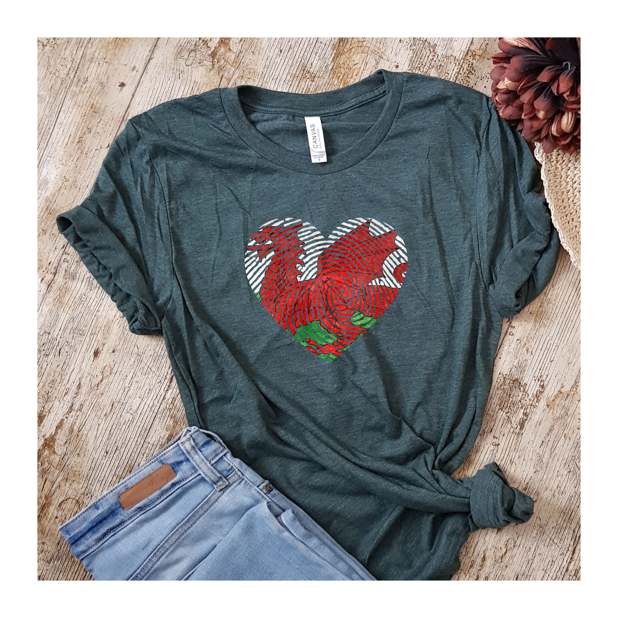Welsh Heart Shirt Welsh Flag Tshirt Love Wales Tee Welsh - Etsy