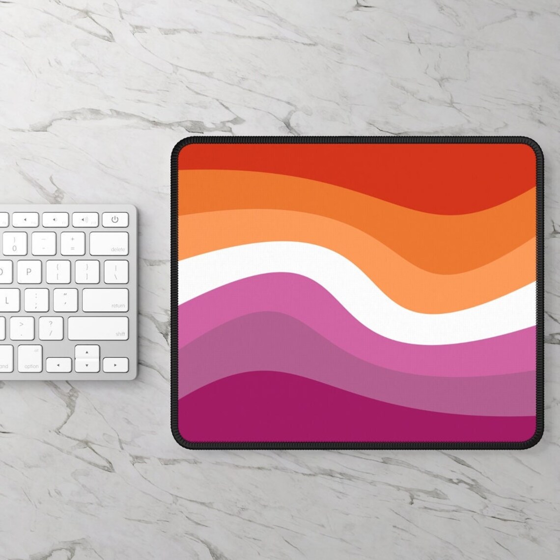 Lesbian Flag Gaming Mouse Pad, Lesbian Pride Flag Colors Aesthetic ...