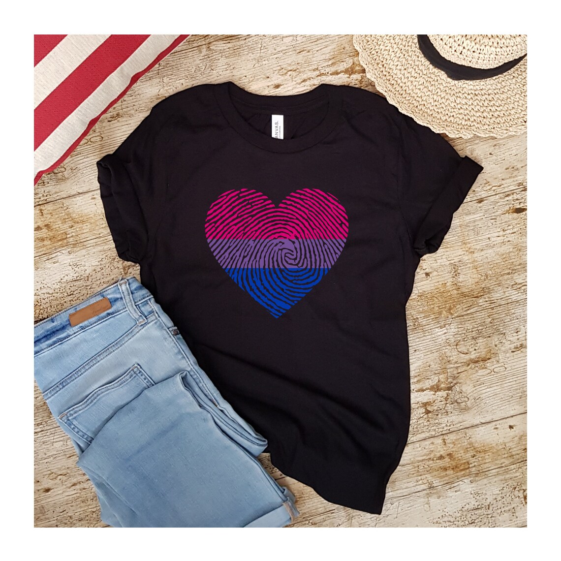 Bi Pride Heart Shirt, Bisexual Tshirt, Bisexual Flag Tee, LGBT Clothing ...