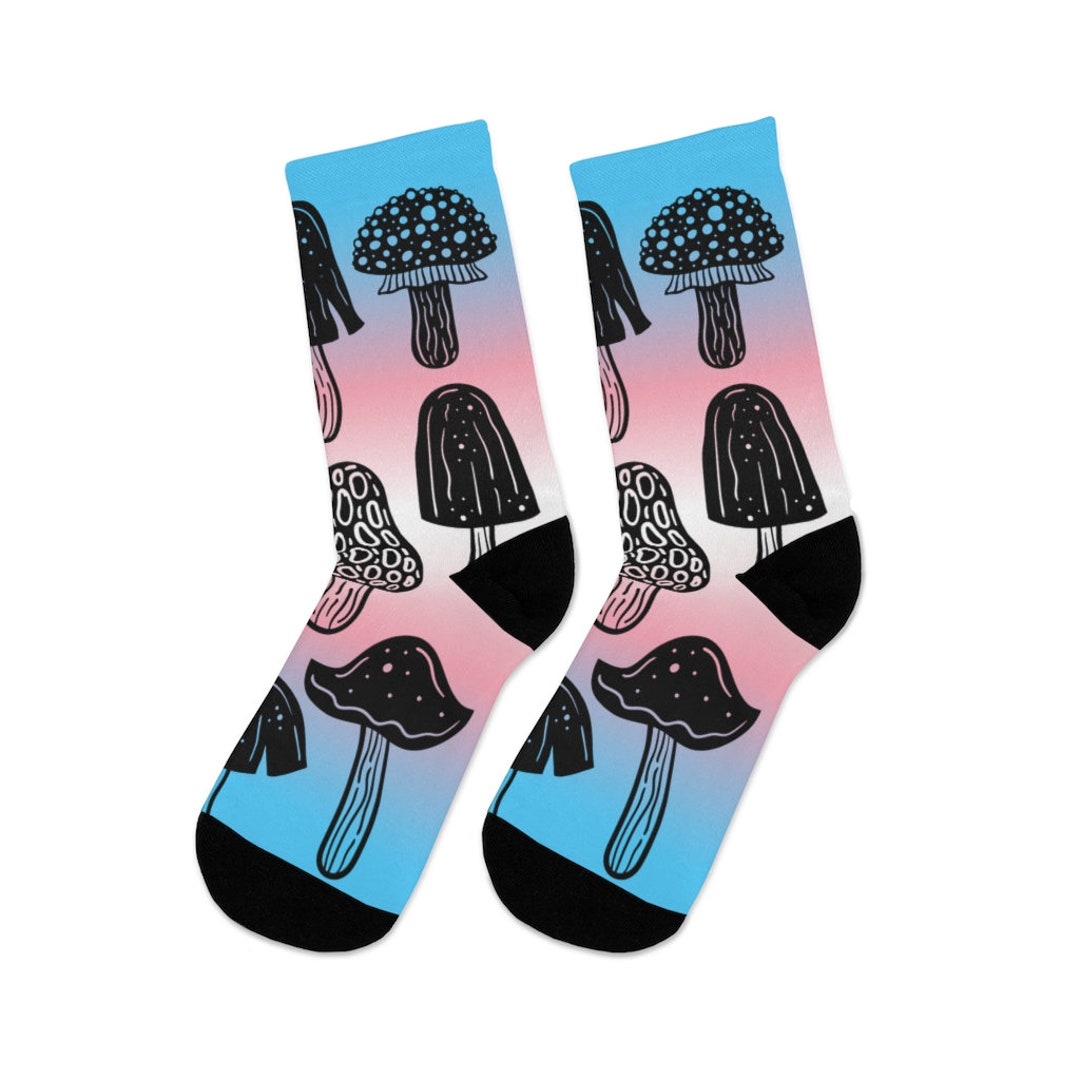 Transgender Mushroom Socks, One Size, Trans Socks, Transgender Socks ...