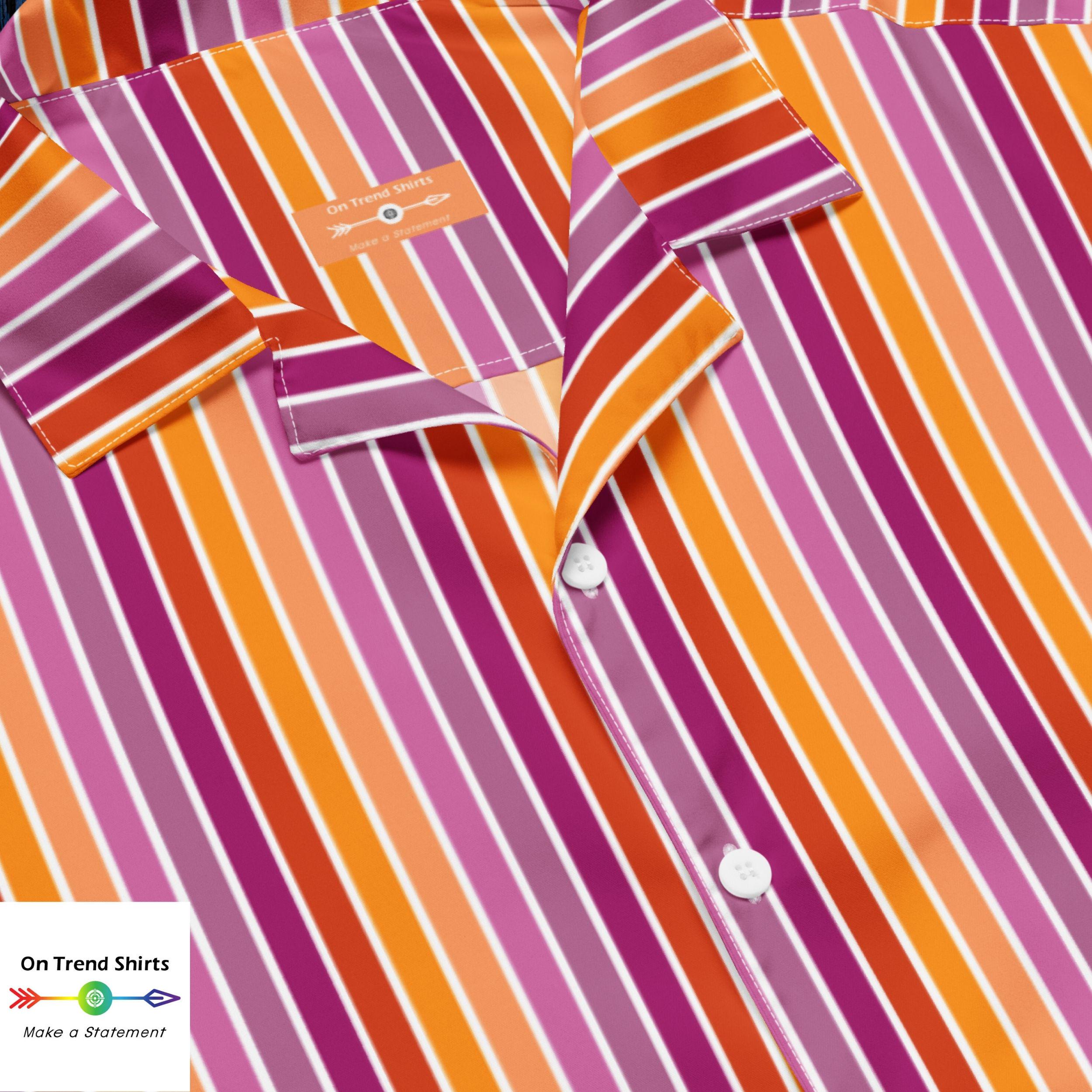 Lesbian Flag Stripe Pride Shirt, Subtle Lesbian Shirt, Striped Lesbian ...