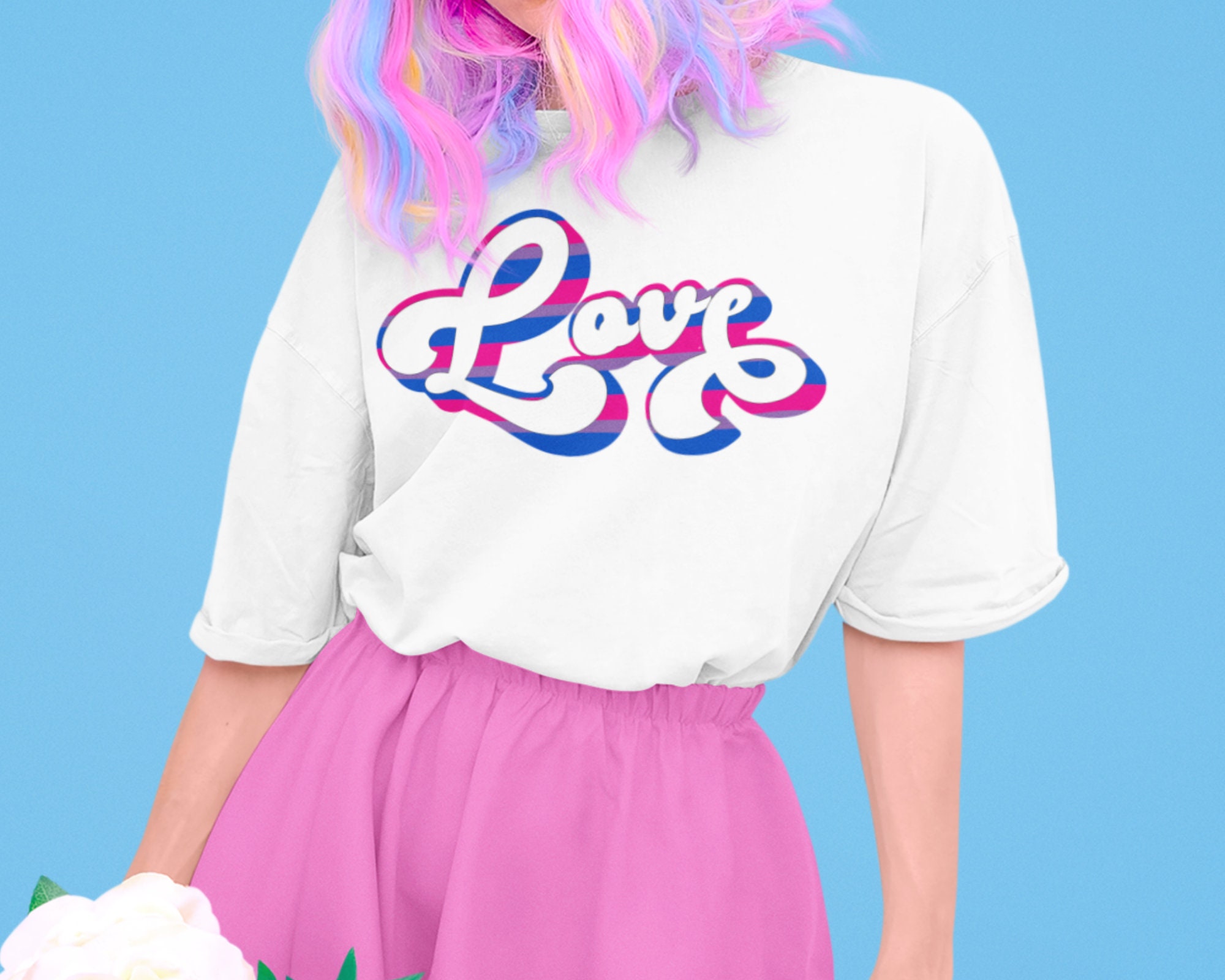 Retro Love Bisexual Shirt Bi Pride Shirt Bisexual Clothing | Etsy