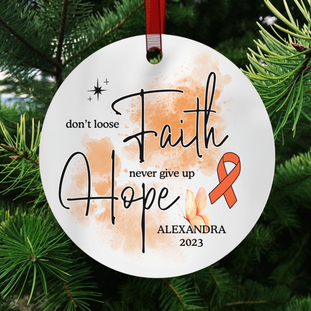Custom Kidney Cancer Ornament, Kidney Cancer Support Gifts, Faith Hope ...