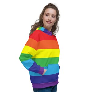 Rainbow Flag Hoodie, Rainbow Hoodie, Rainbow Pride Pullover Hoodie, LGBT Hoodie, Rainbow Sweater ...