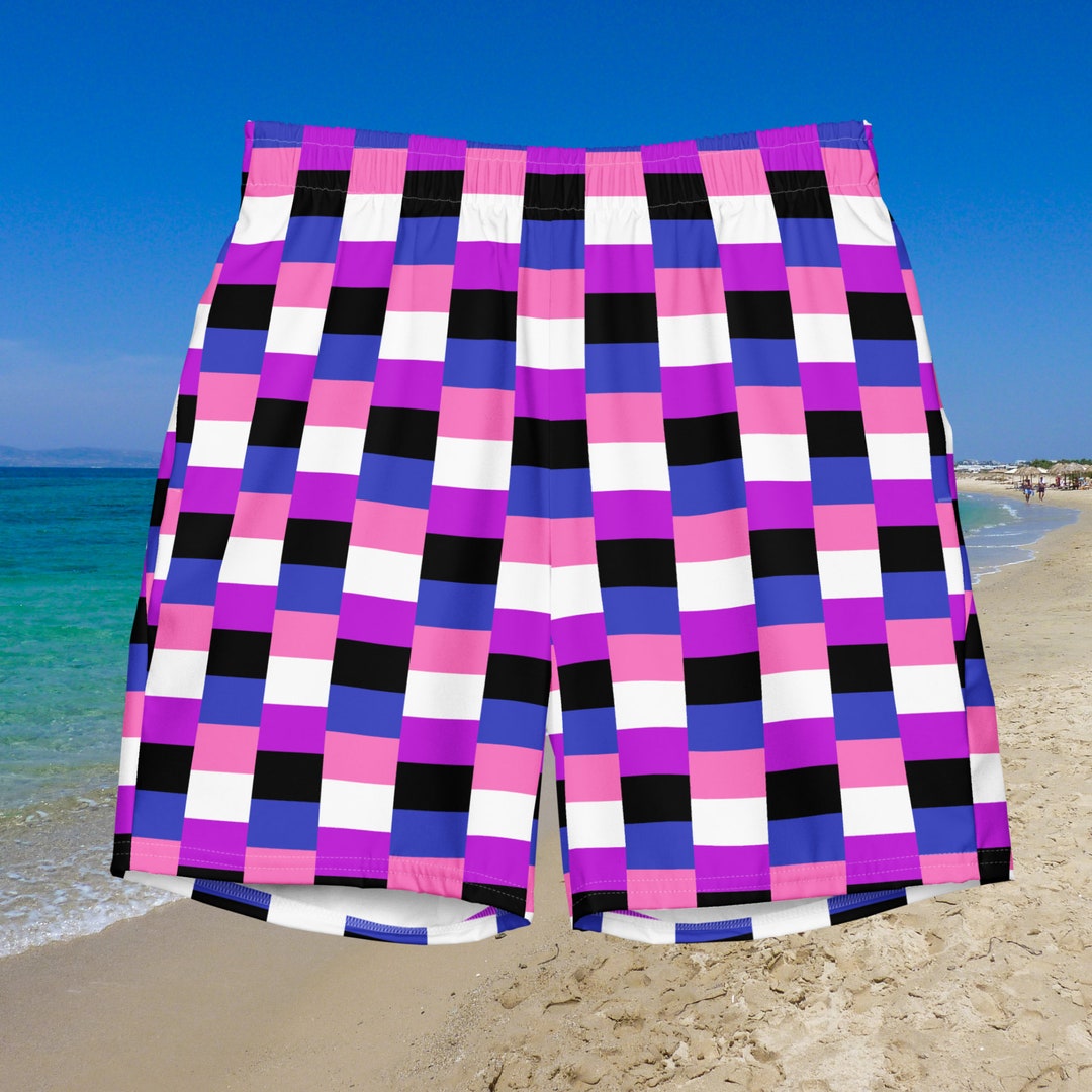 2xs - 6xl Genderfluid Swim Trunks, Genderfluid Pride Swim Shorts ...