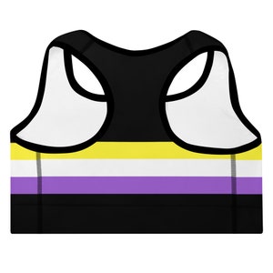 Nonbinary Sports Bra, Nonbinary Flag Training Bra, Non Binary Pride ...