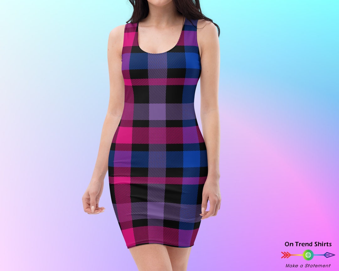 Bisexual Tartan Dress, Subtle Bisexual Dress, Discreet Bi Pride Wear ...