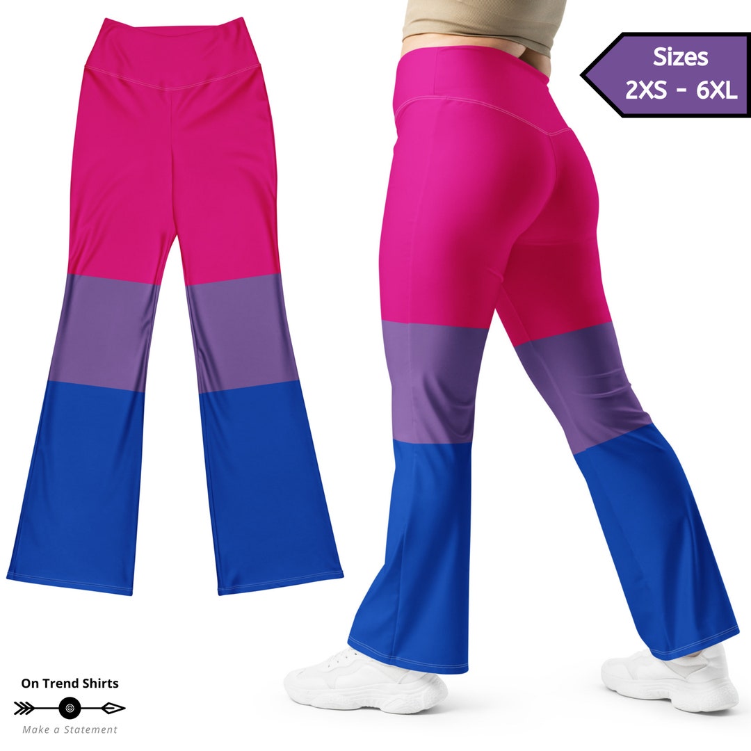 Bisexual Pride Flag Flared Leggings, Bisexual Flag High Waist Leggings ...