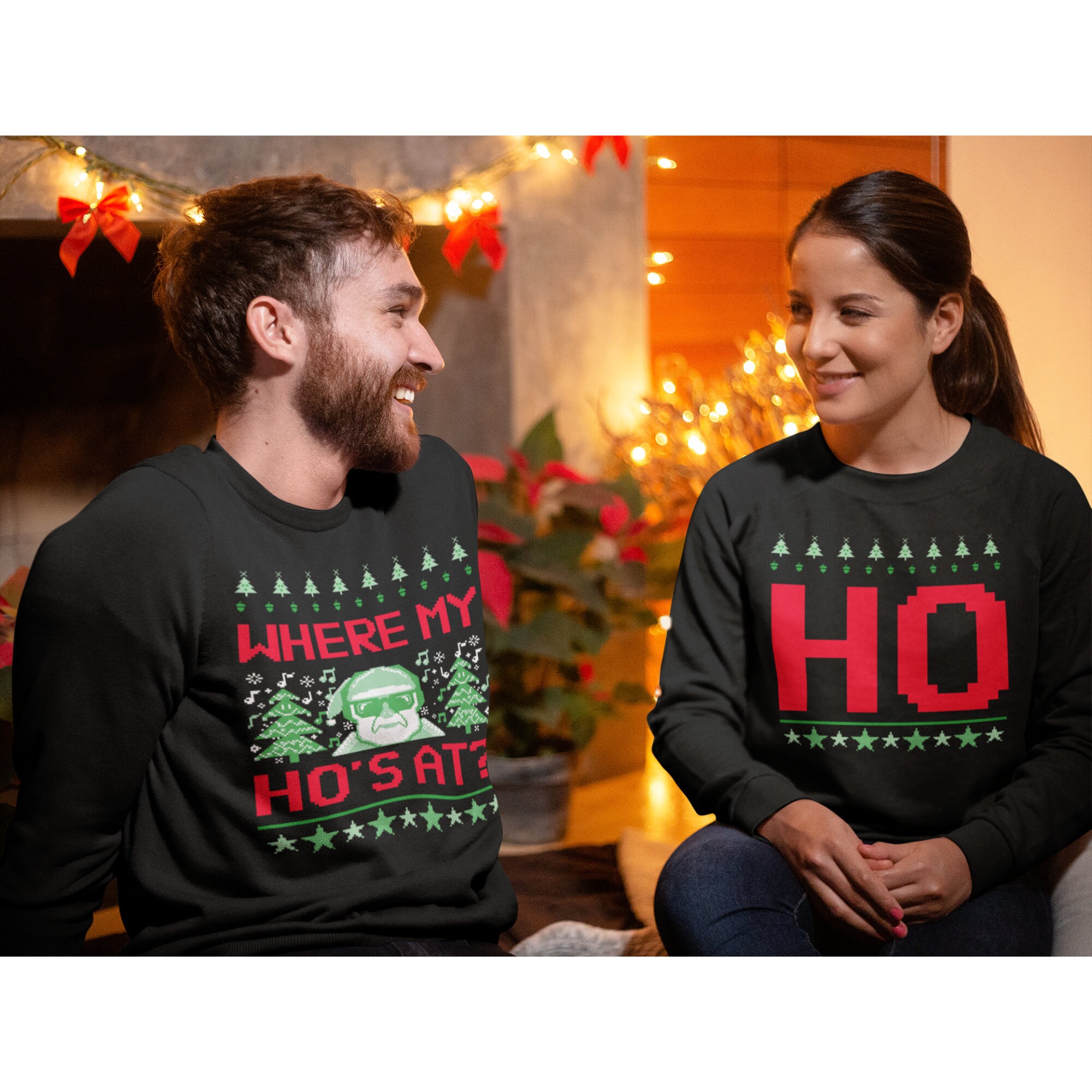 Matching Christmas Sweaters Where My Ho's At Ho Matching - Etsy
