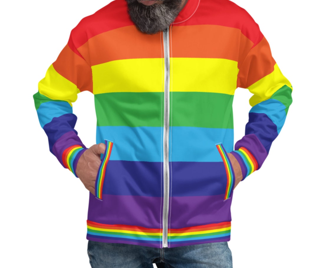 Rainbow Flag Jacket Gay Pride Jacket Lightweight Bomber - Etsy
