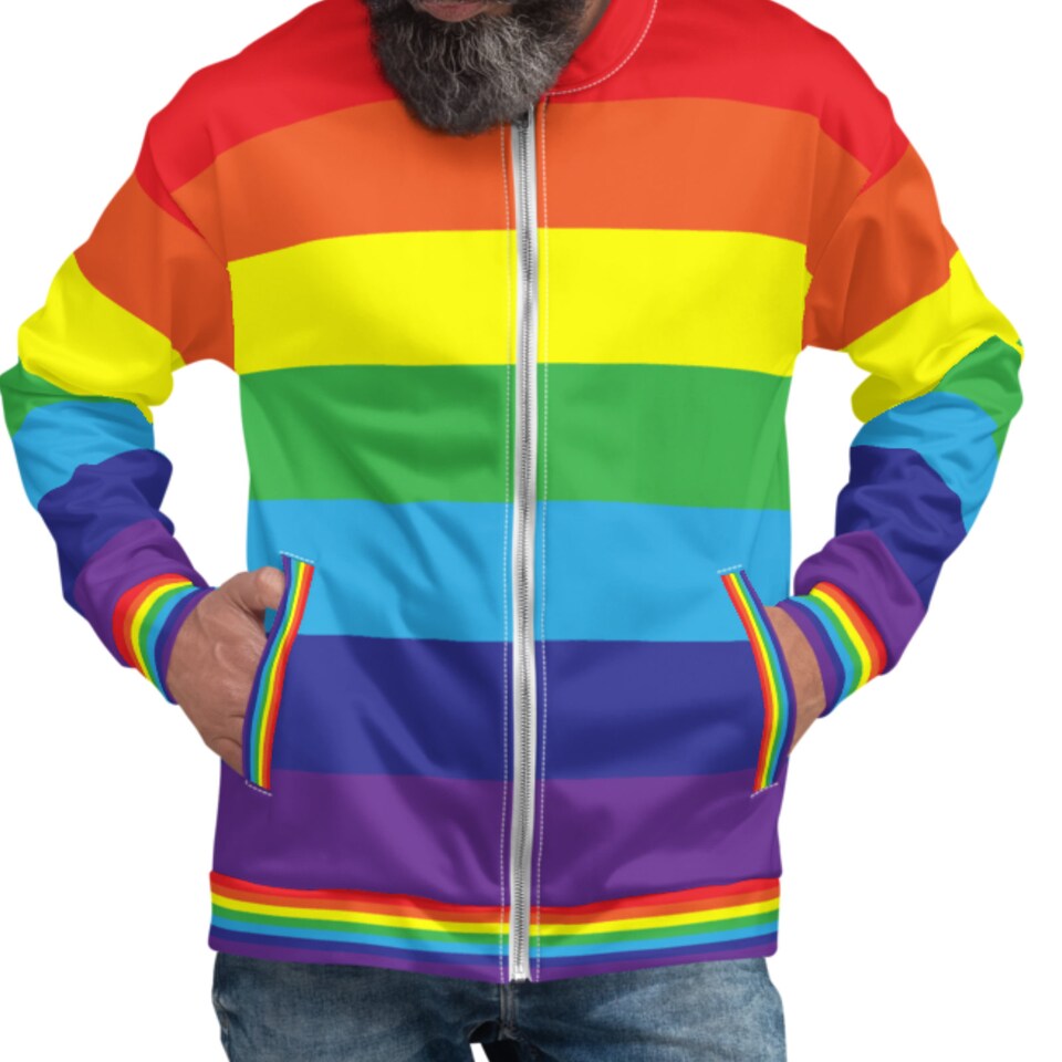 Rainbow Flag Jacket, Gay Pride Jacket, Lightweight Bomber Jacket ...