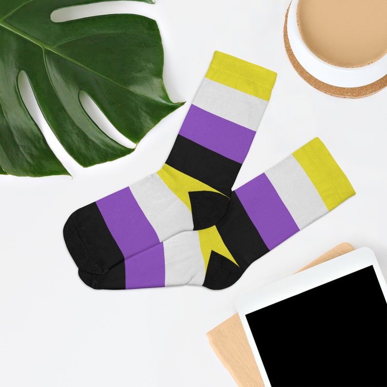Nonbinary Pride Flag Socks Non-binary Genderqueer Clothing | Etsy