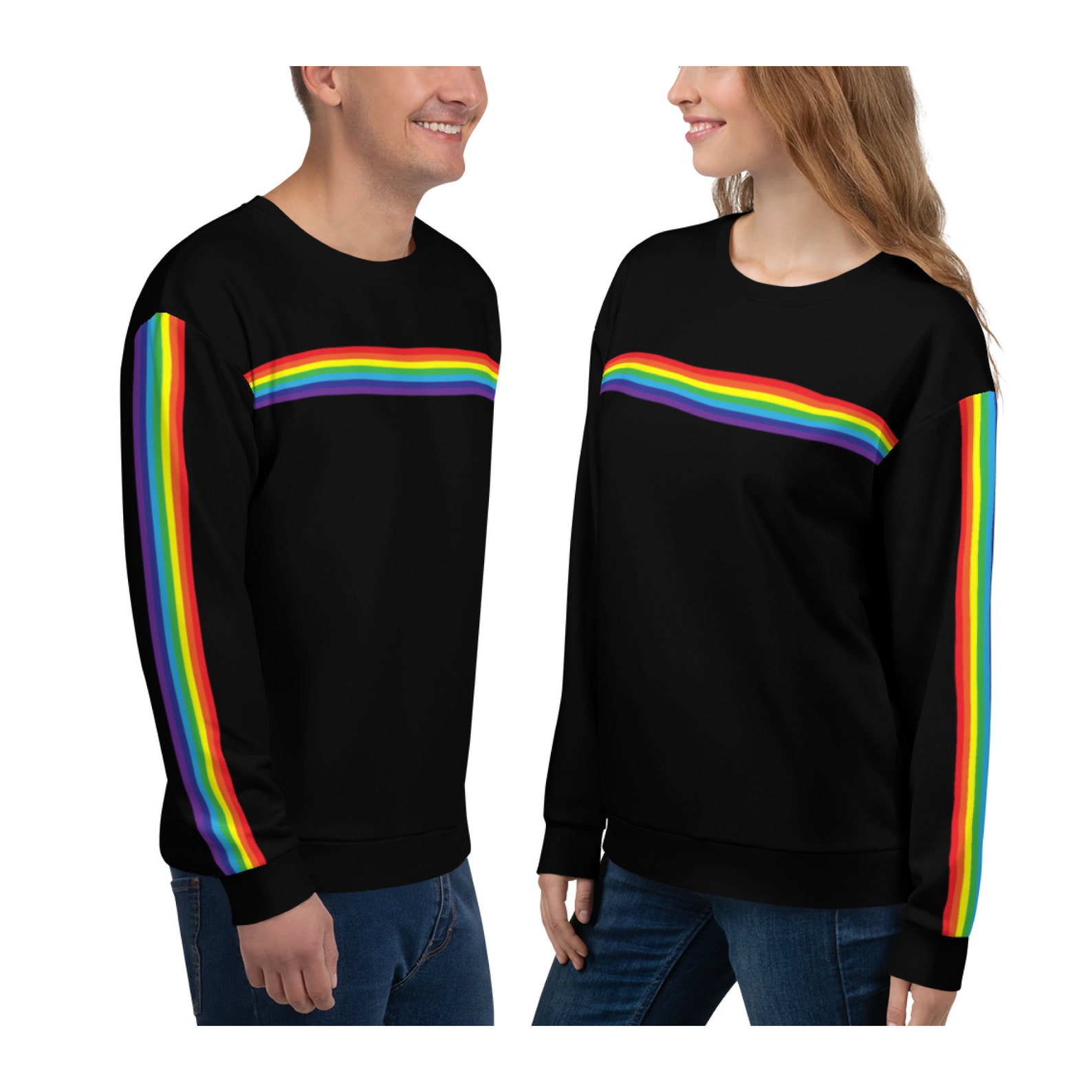 Rainbow Sweatshirt Rainbow Striped Sweater Pride Sweatshirt - Etsy