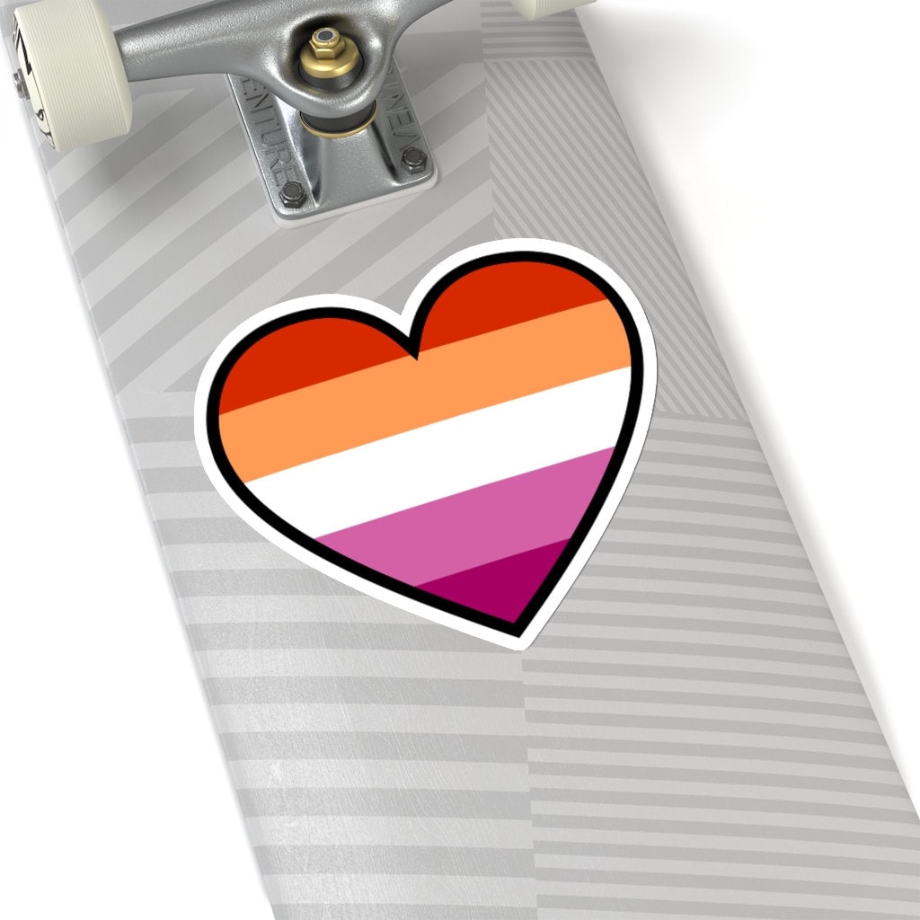 Community Lesbian Sticker, Lesbian Pride Sticker, Orange Lesbian Flag ...