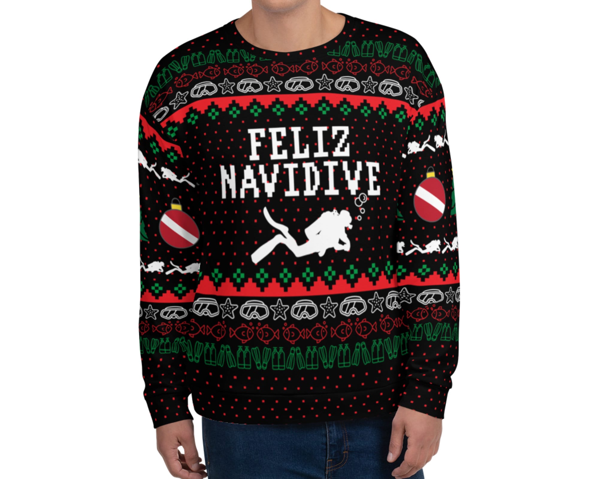Feliz Navidive Scuba Diver Christmas Sweater, Scuba Diving Christmas ...