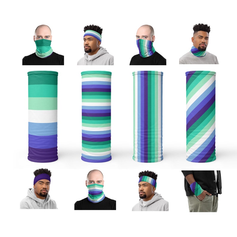 Gay Male Pride Tube Scarf MLM Pride Scarf Blue Gay Flag Neck - Etsy
