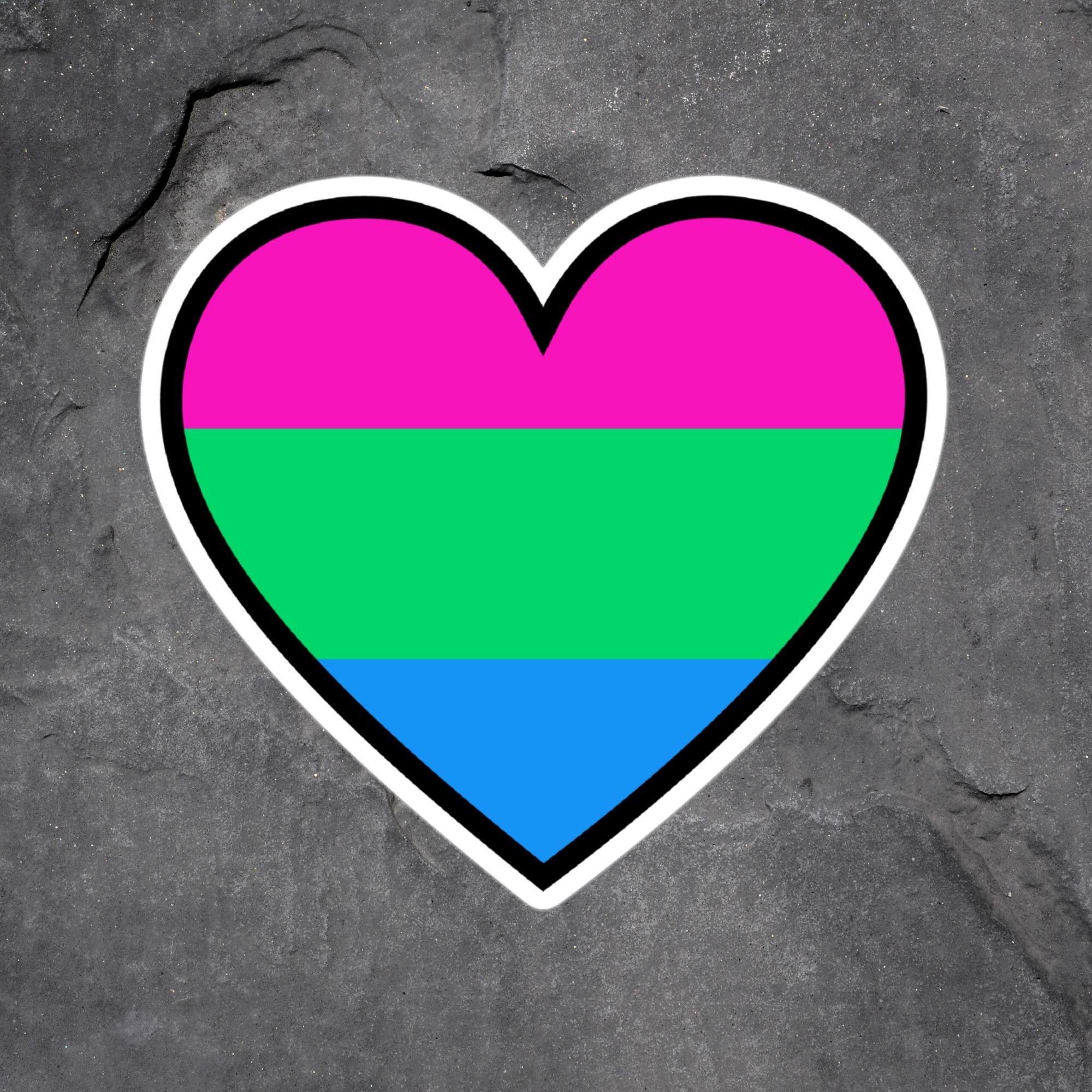 Polysexual Sticker Polysexual Heart Sticker Polysexual Flag Etsy