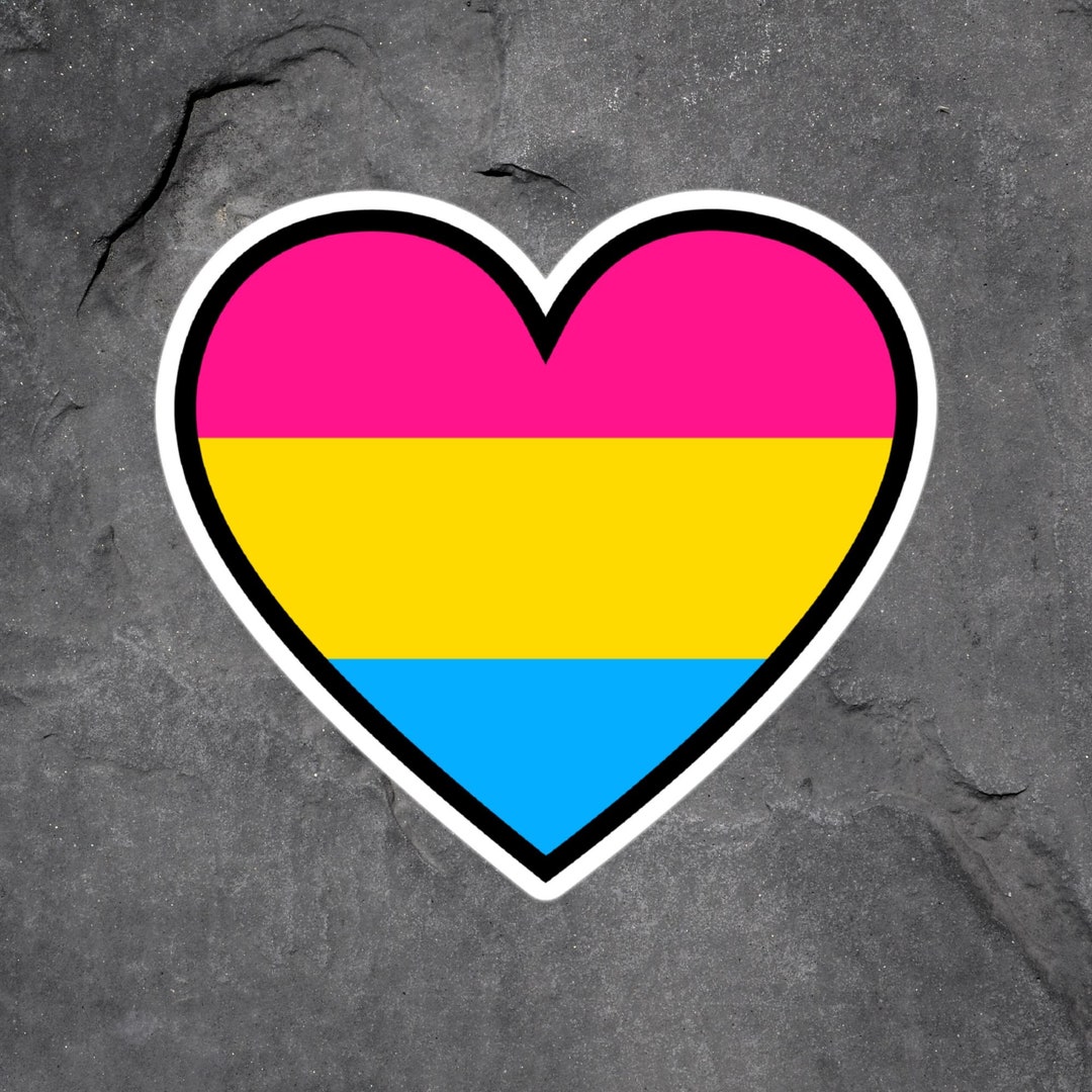 Pansexual Sticker, Pan Pride Heart Sticker, Queer Laptop Stickers ...