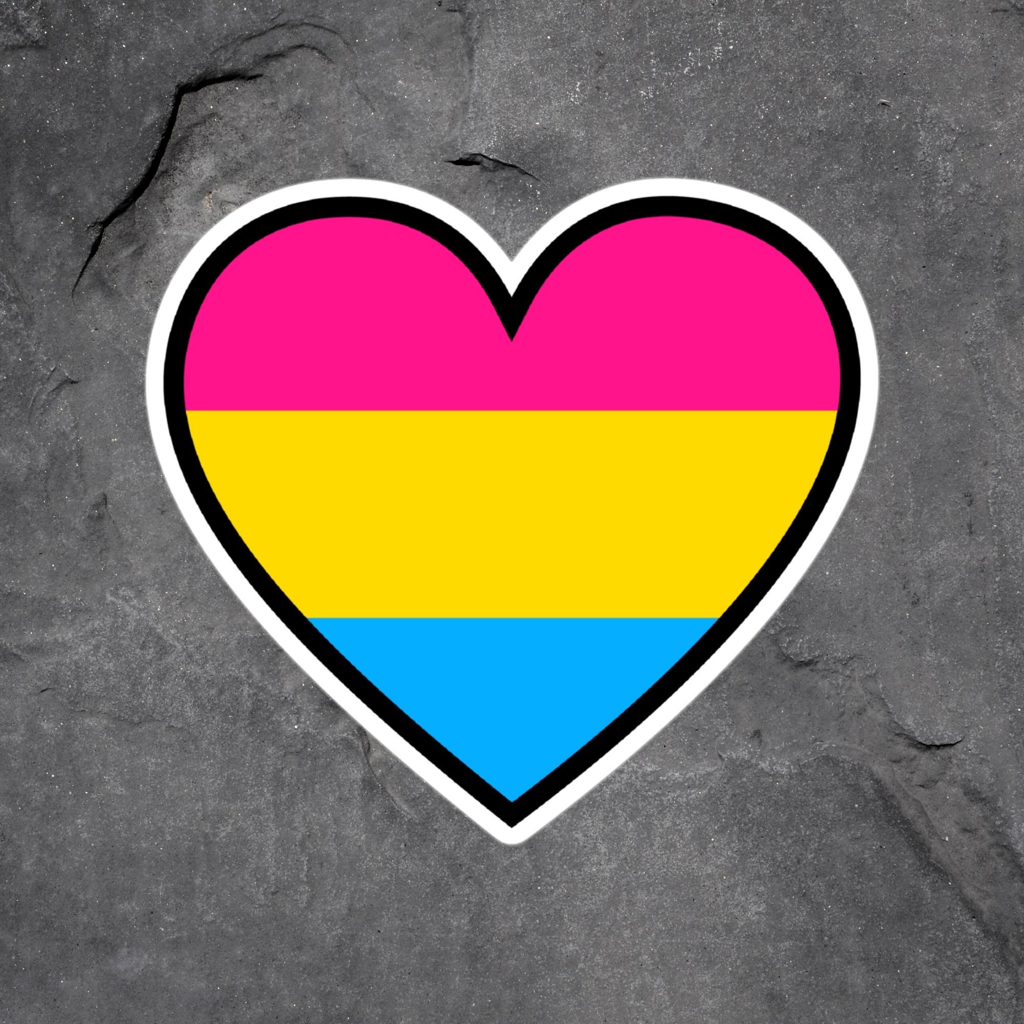 Pansexual Sticker Pan Pride Heart Sticker Queer Laptop Etsy