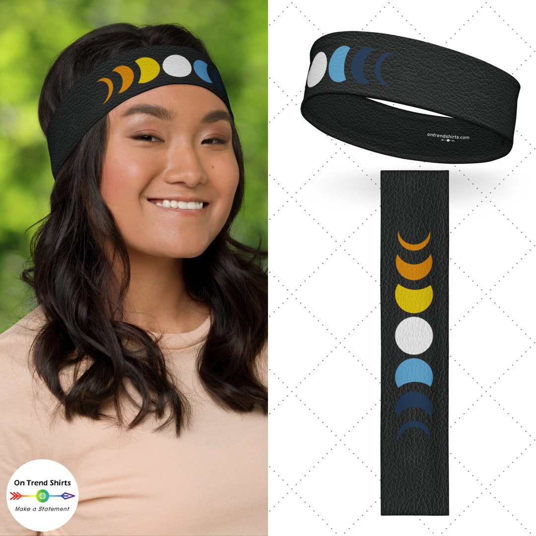 Subtle Aroace Headband, Aroace Sunset Flag Moon Phases, Discreet Aroace ...