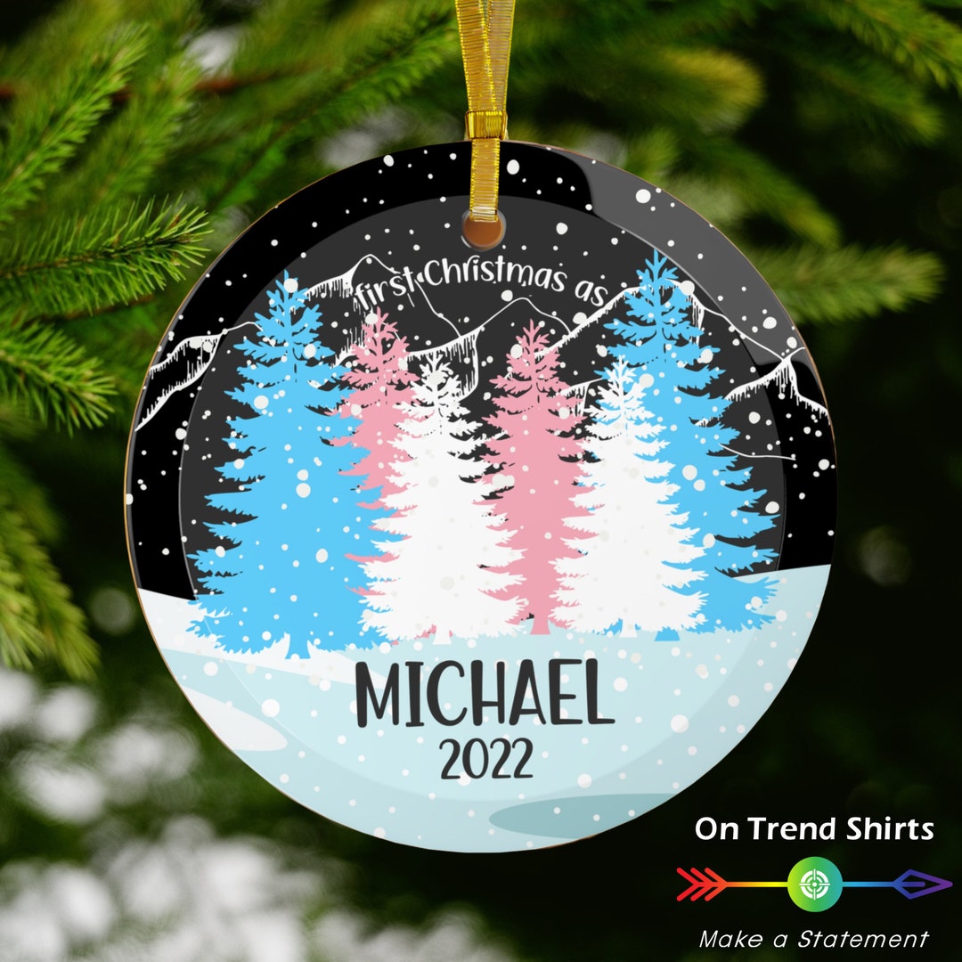 Transgender Glass Ornament, Transgender Pride Christmas Ornament, Trans ...