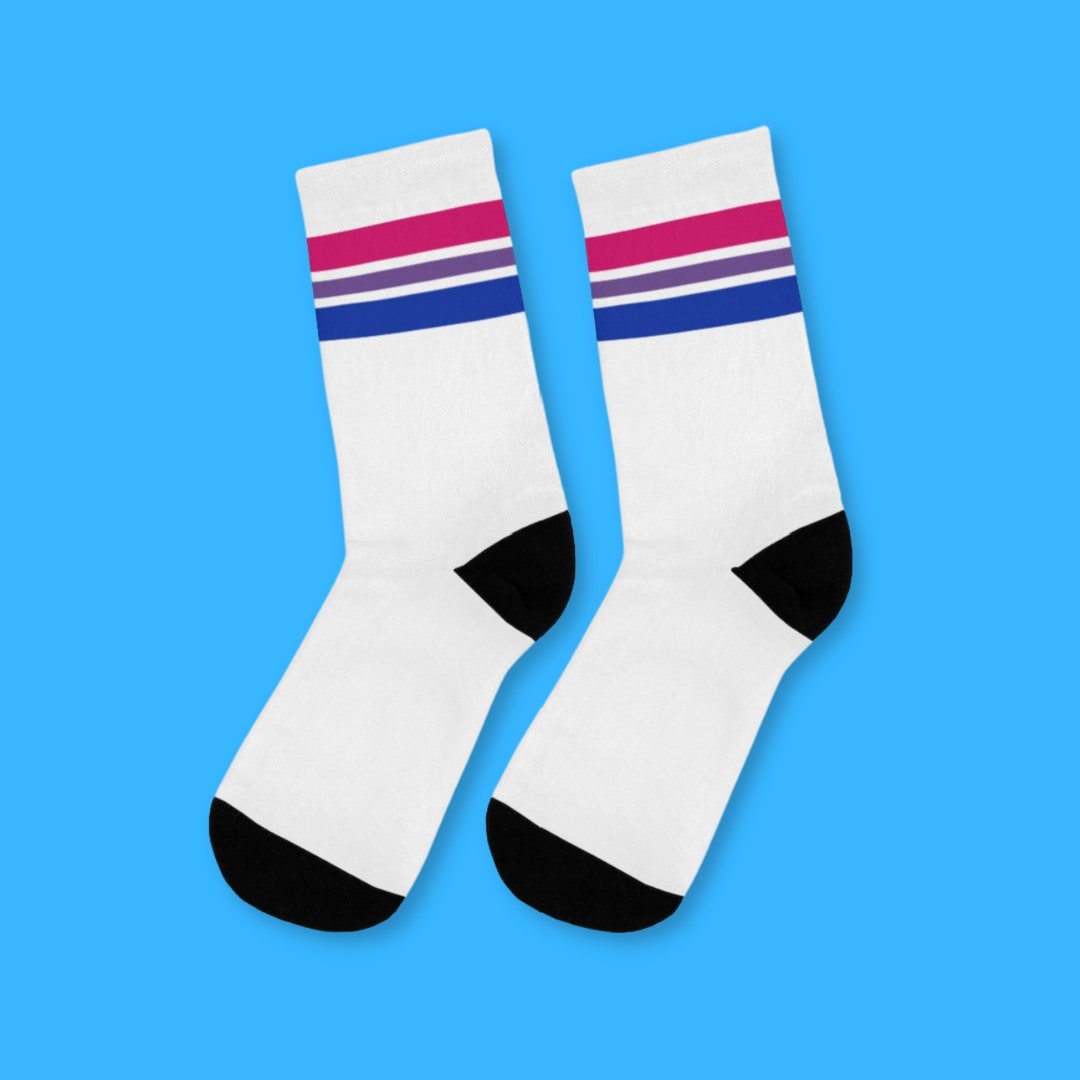 Bisexual Socks, Striped Bi Pride Flag Socks, Bi Socks, LGBT Accessories ...