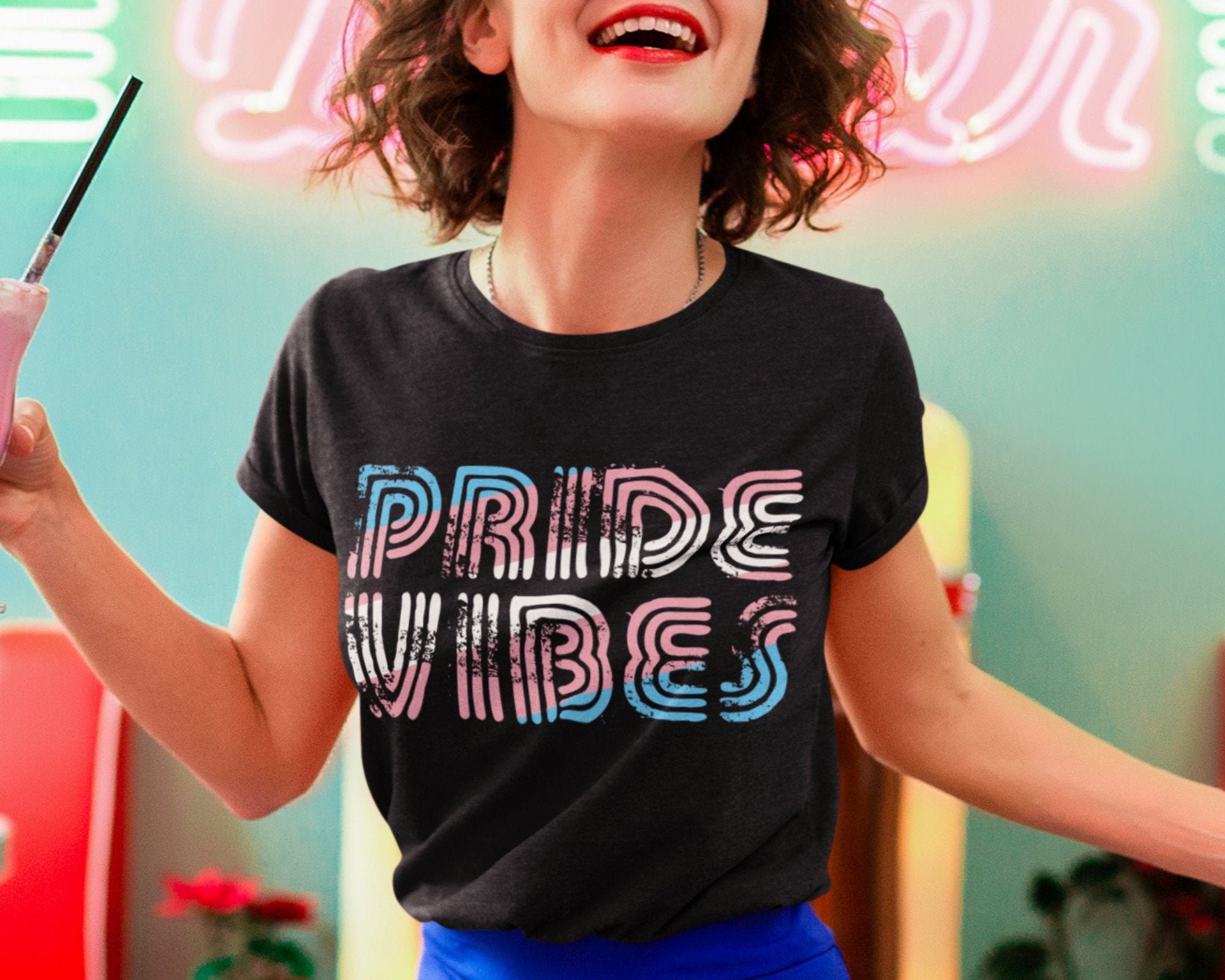 Pride Vibes retro Transgender Shirt Trans Shirt Trans Pride | Etsy
