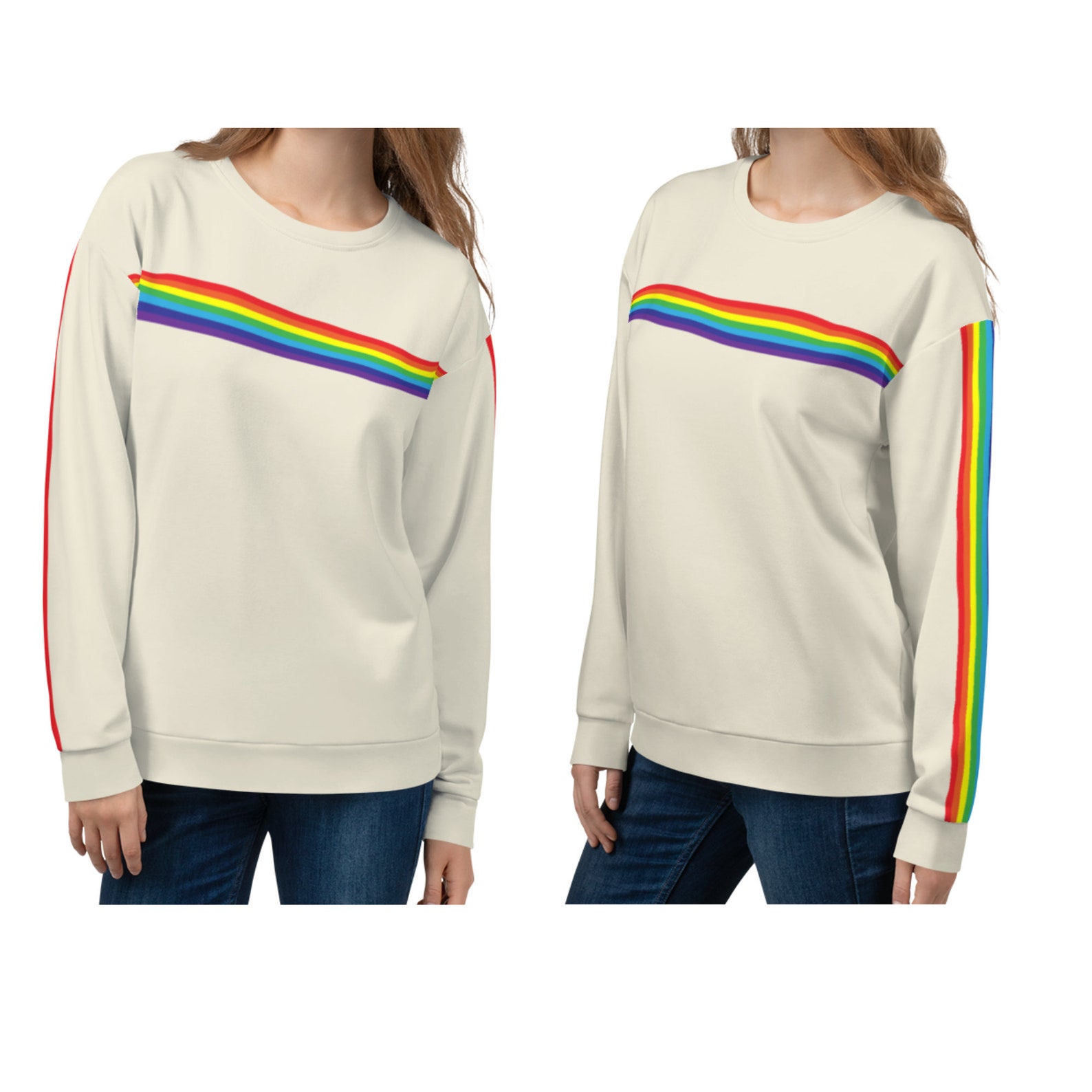 Rainbow Sweater LGBT Sweatshirt Rainbow Stripe Sweatshirt | Etsy