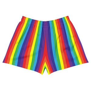 Athletic Striped Rainbow Shorts, Pride Festival Shorts, LGBT Fitness ...