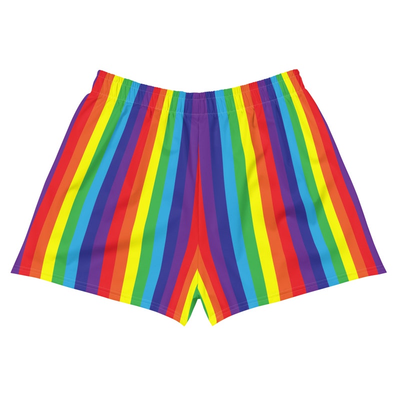 Athletic Striped Rainbow Shorts, Pride Festival Shorts, LGBT Fitness ...