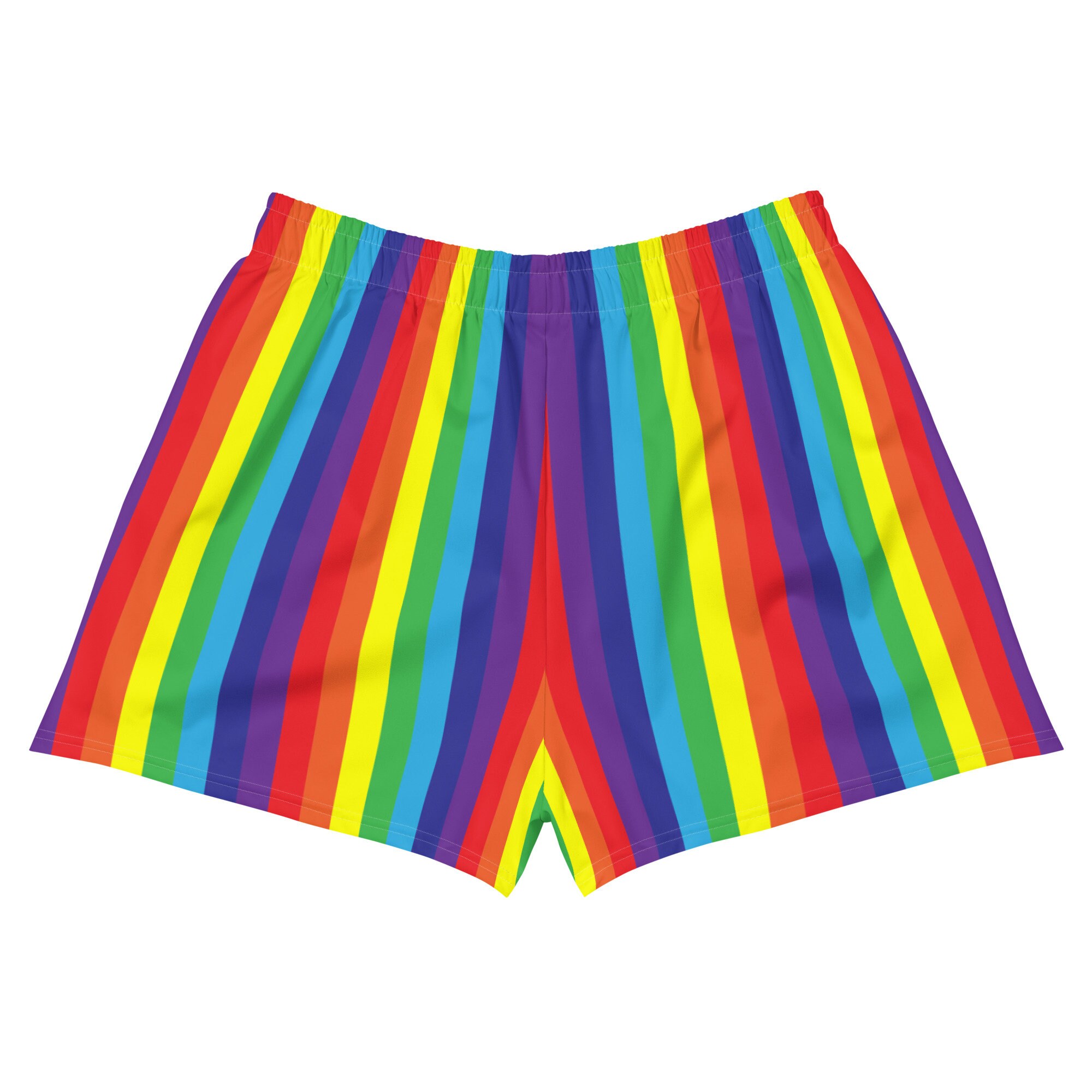 Athletic Striped Rainbow Shorts, Pride Festival Shorts, LGBT Fitness ...
