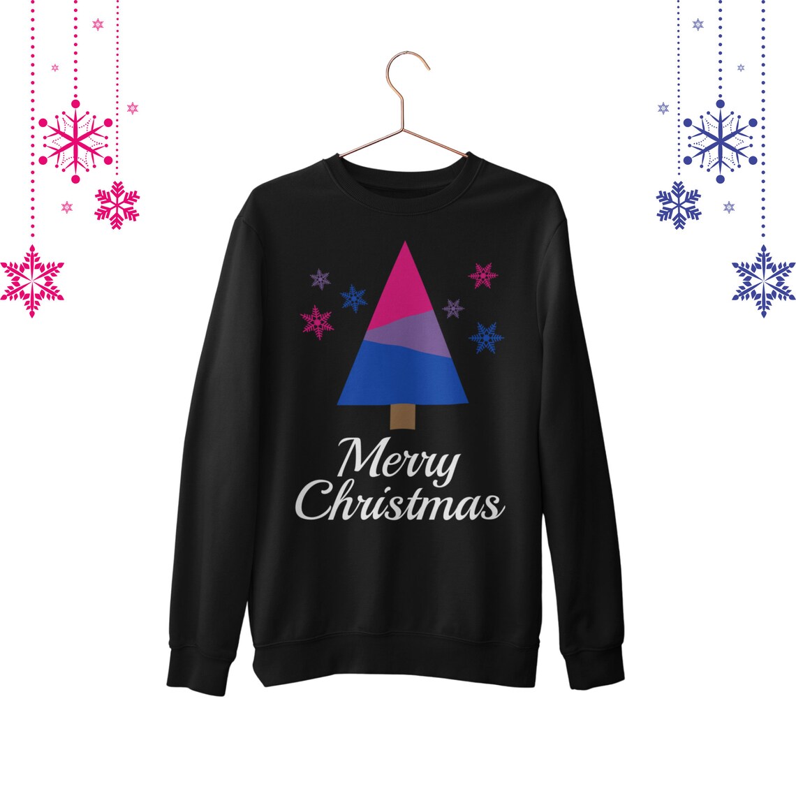 Bisexual Christmas Jumper Bi Pride Christmas Sweater Bi Flag - Etsy