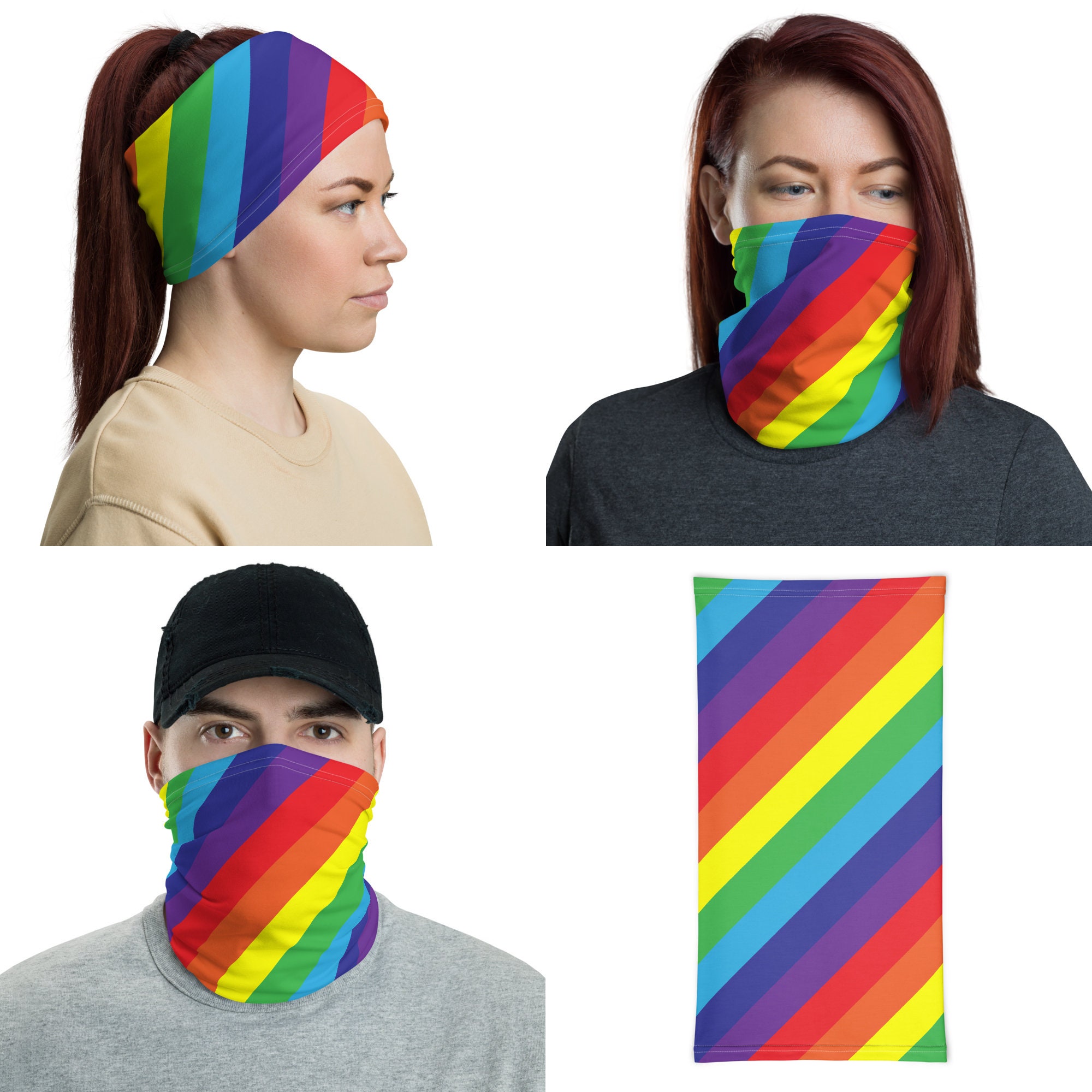 Gay Pride Neck Gaiter Rainbow Flag Tube Scarf Rainbow | Etsy