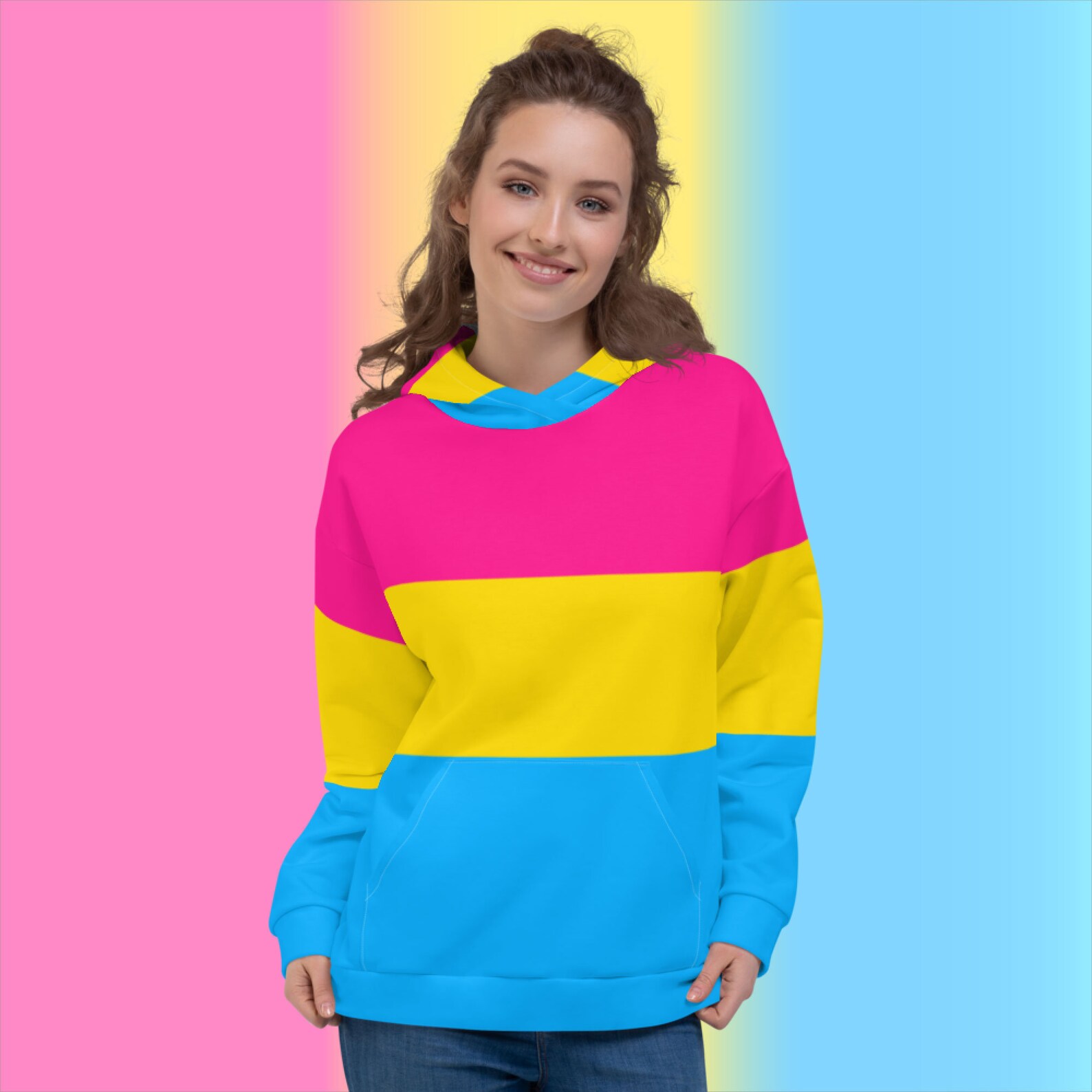 Pansexual Pride Flag Hoodie Pan Pride Pullover Hoodie | Etsy UK